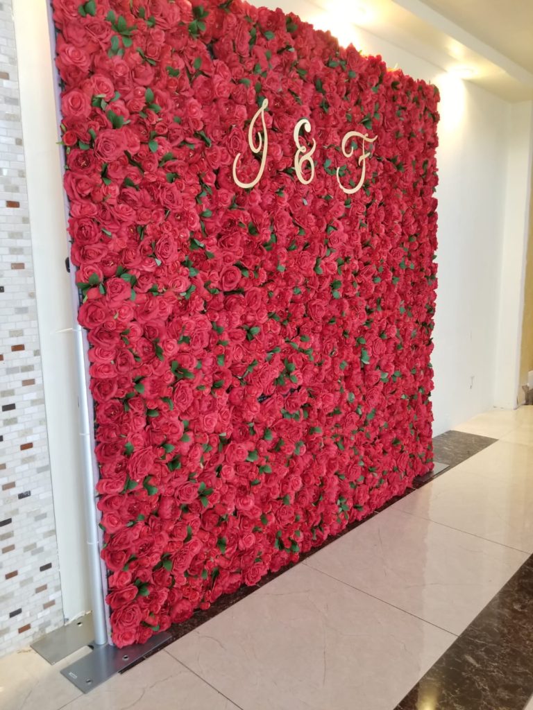 Red Rose Flower Wall | Party Decor Canada