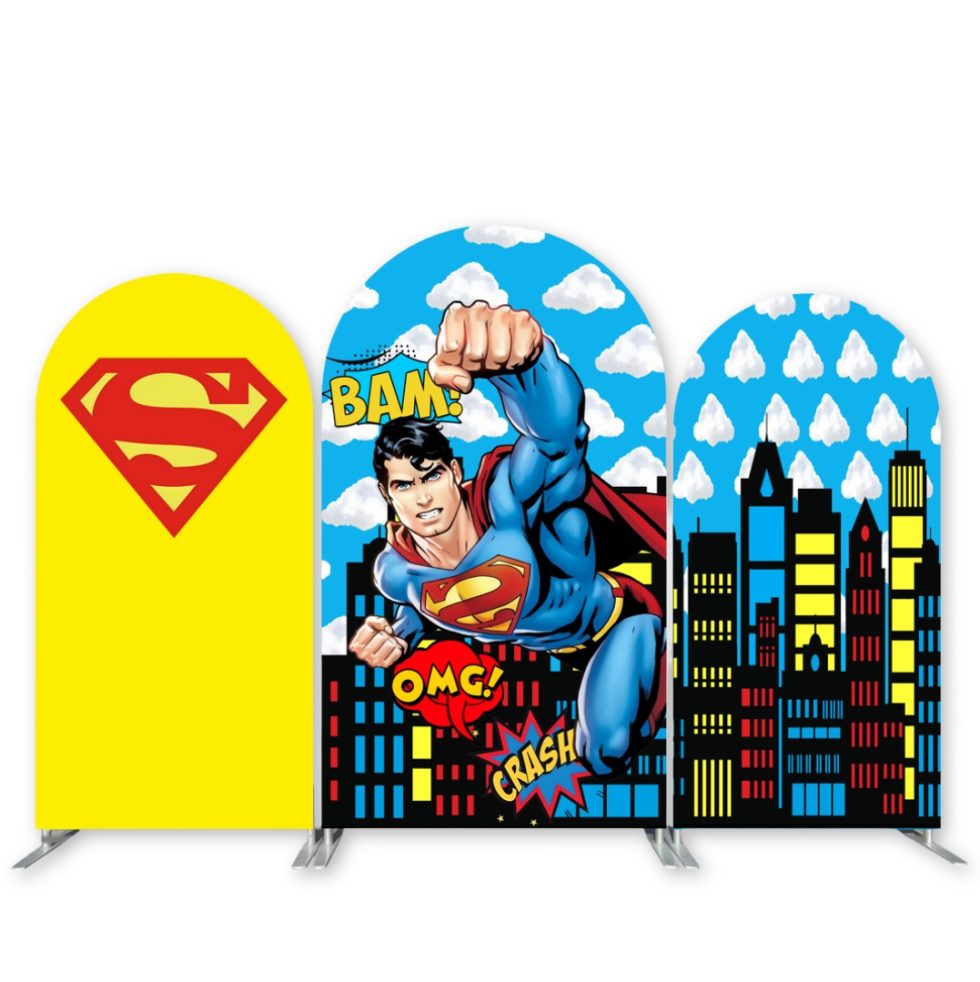 Colourful Superman - Kids Party Backdrops | Party Decor Canada